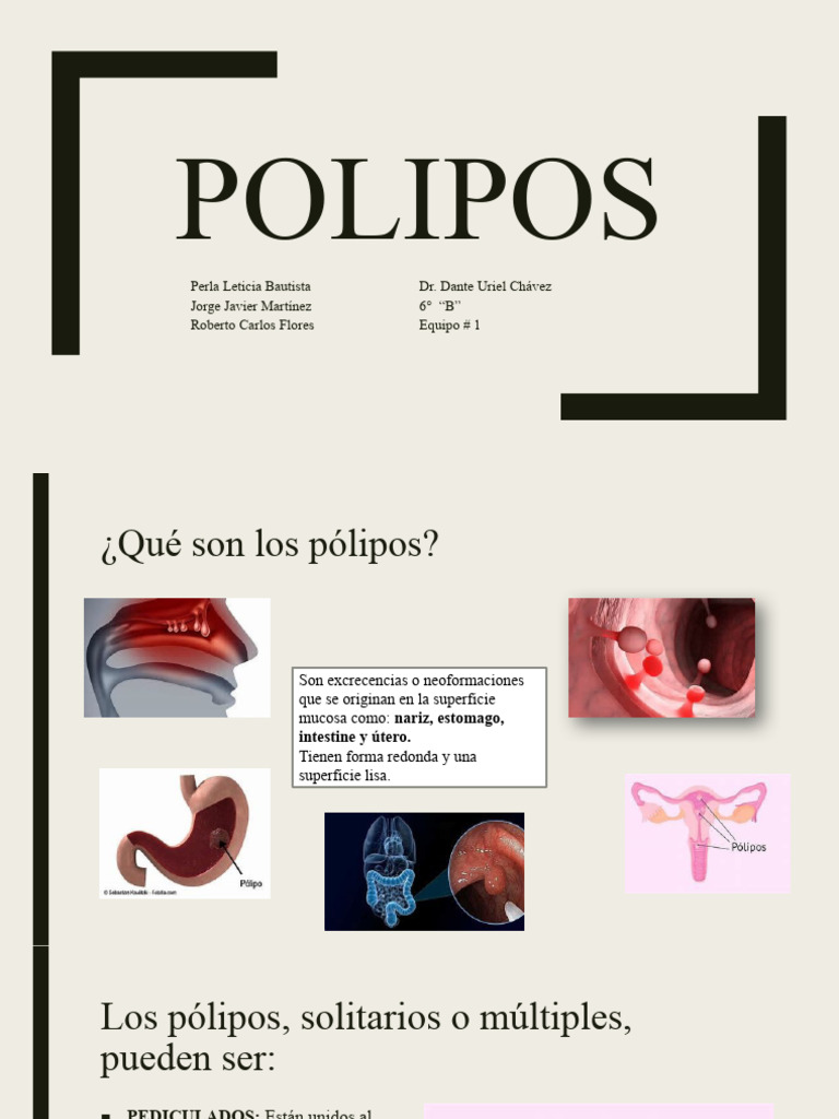 Pólipos: Tipos, Síntomas y Diagnóstico | PDF | Útero | Especialidades ...