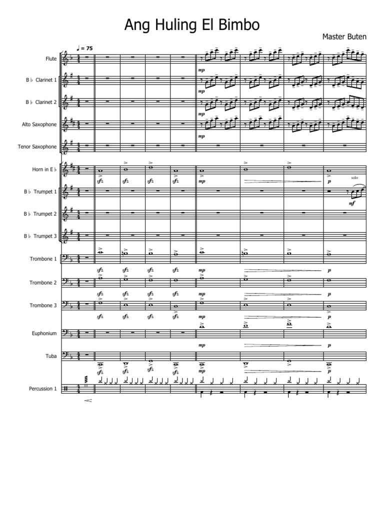 Ang Huling El Bimbo - Score and Parts | PDF | Music Technology | Elementary Organology