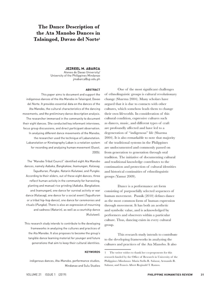Ata Manobo Dance Traditions in Talaingod | PDF | Dances