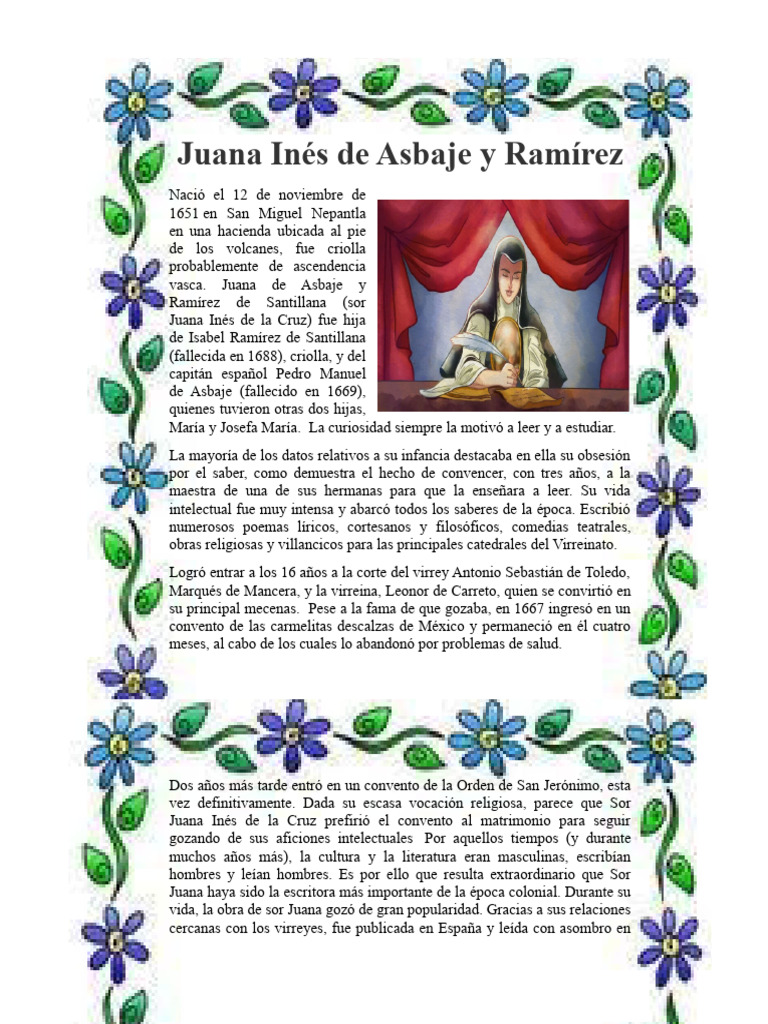 Juana Inés de Asbaje y Ramírez | PDF