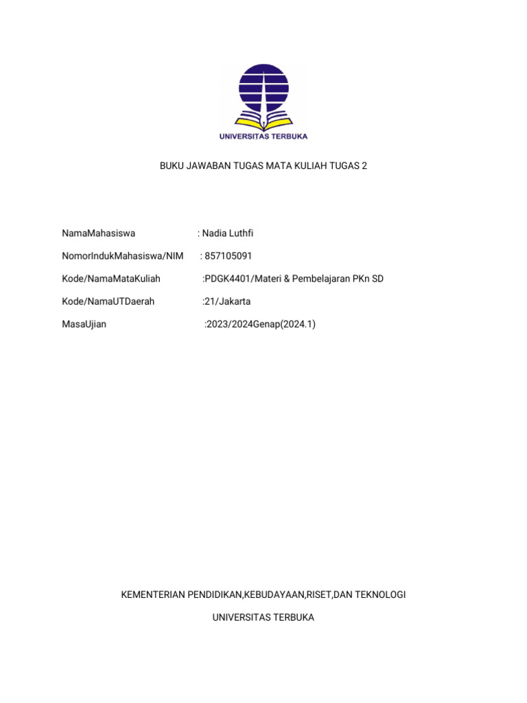 TMK 2 SEMESTER 8 Materi Dan Pembelajaran PKN SD | PDF