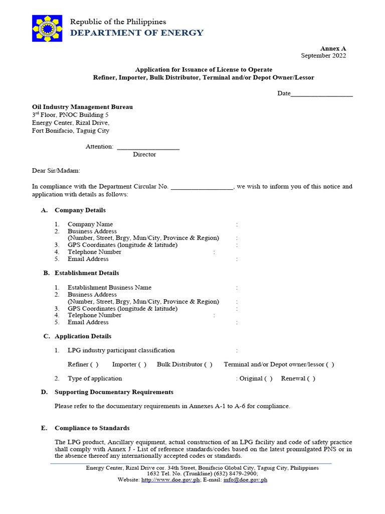 Annex A - LTO - Refiner, Importer, Bulk Distributor and Terminal Andor Depot OwnerLessor. FNL ...