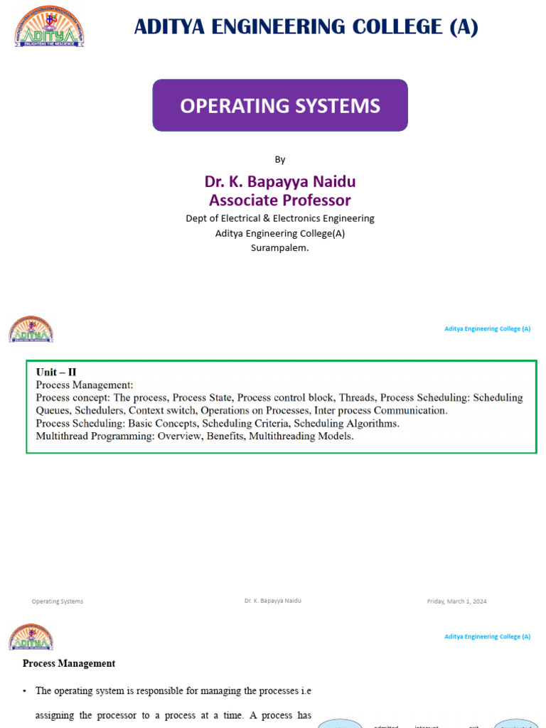 OS Unit-2 | Download Free PDF | Thread (Computing) | Process (Computing)