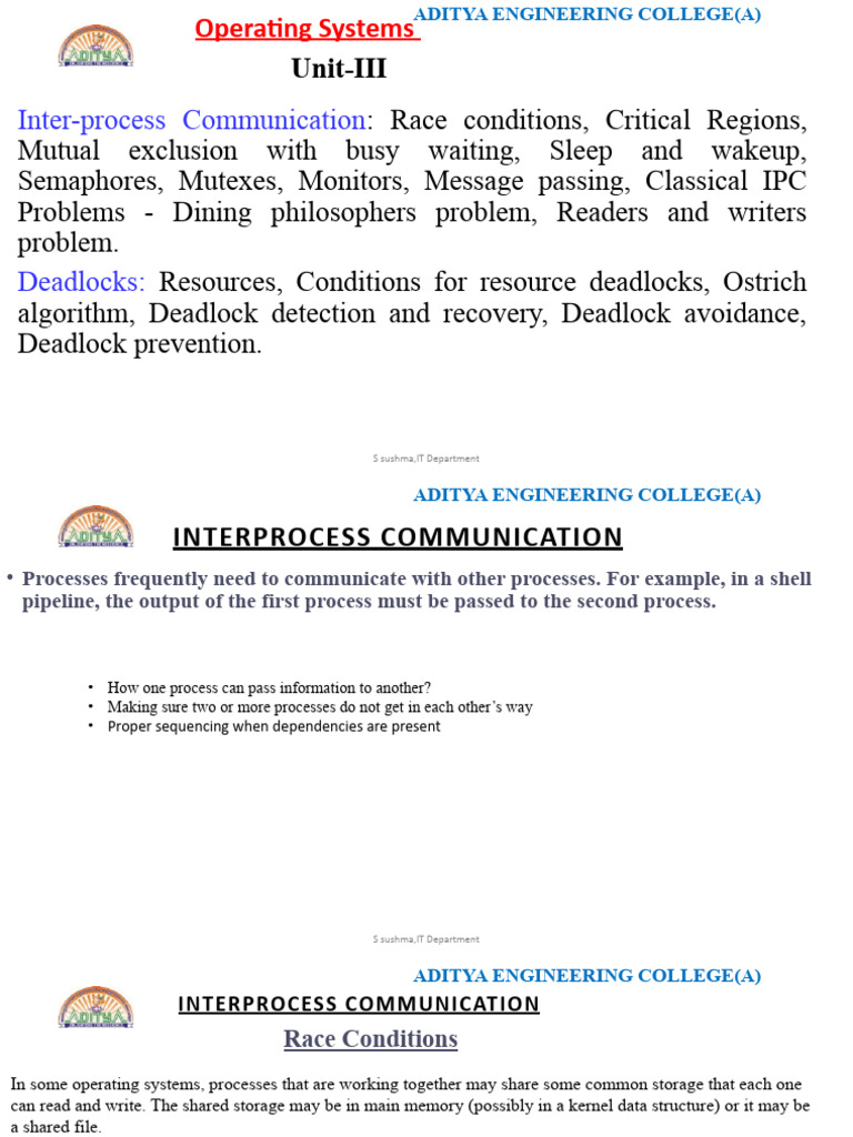 Os - Unit Iii 1 | PDF | Process (Computing) | Concurrent Computing