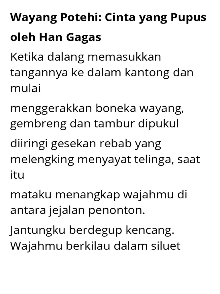 Wayang Potehi Cinta Yang Pupus - 20240531 - 095745 - 0000 | PDF