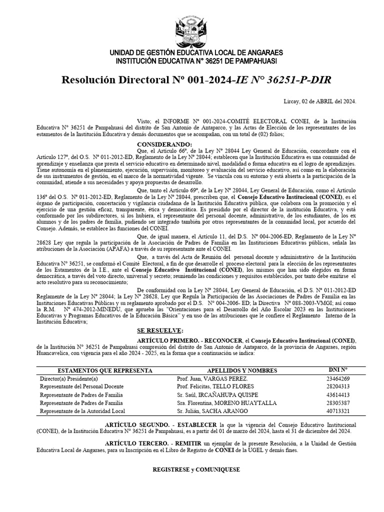 Modelo de RD de Reconocimiento Del Conei 2024 | PDF | Regulación ...