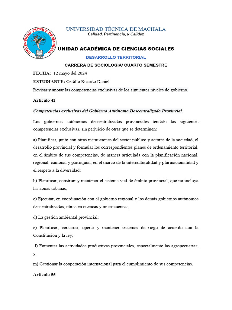 Cedillo Ricardo Desarrollo Territorial | PDF | Saneamiento