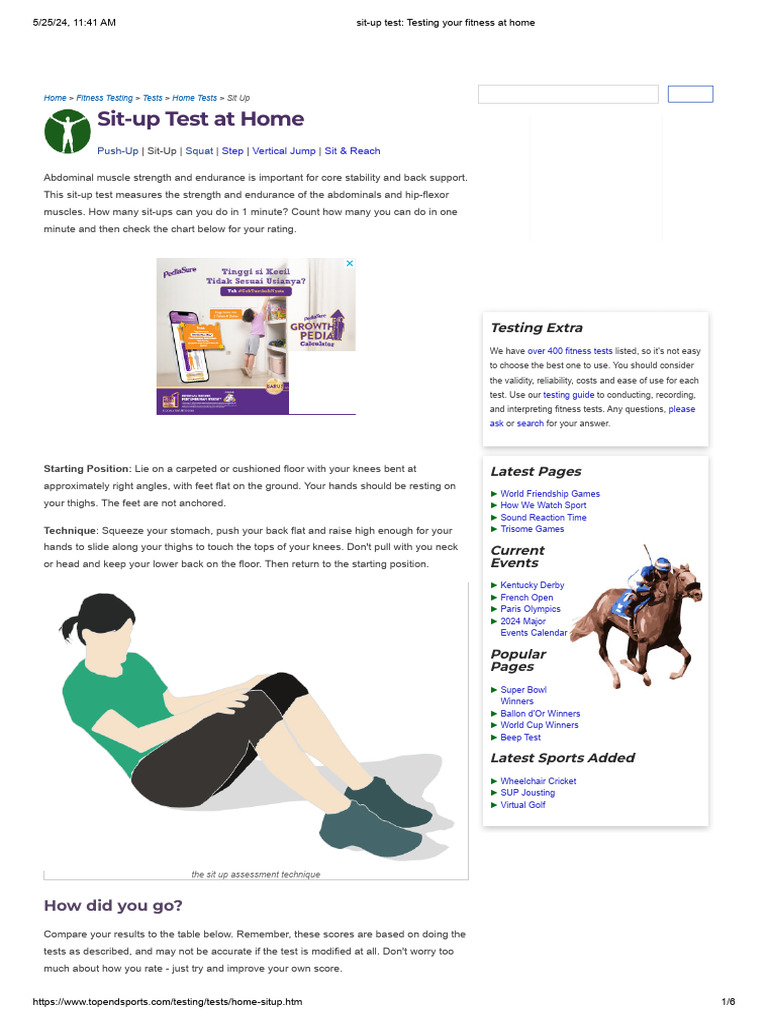 One Minute Sit-Up Test Guide | PDF