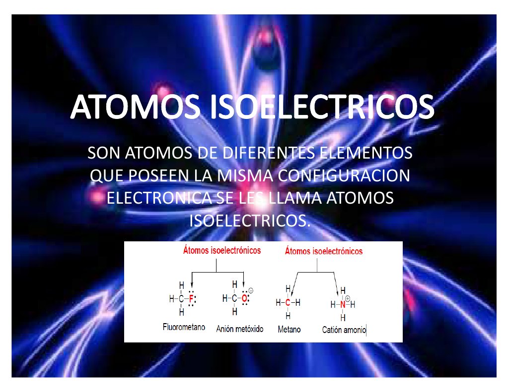 ATOMOS ISOELECTRICOS