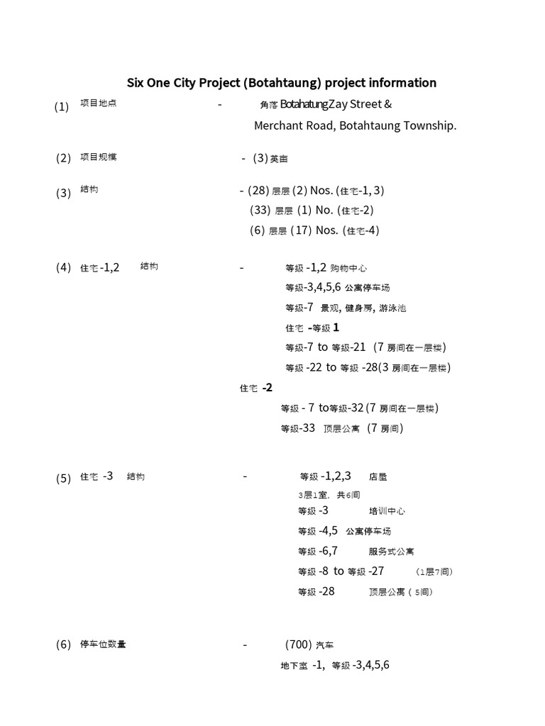 Six One City Project (Information) | PDF