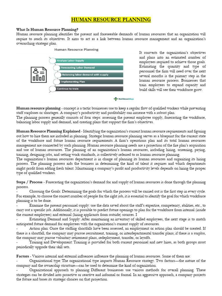 Human Resource Planning | PDF | Human Resources | Human Resource Management