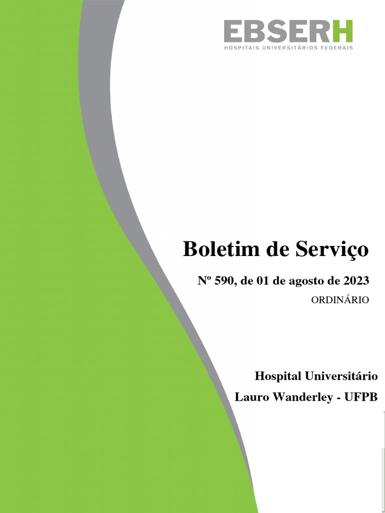 Boletim de Serviço HULW - 01/08/2023 | PDF | Brasil | Sistema de saúde