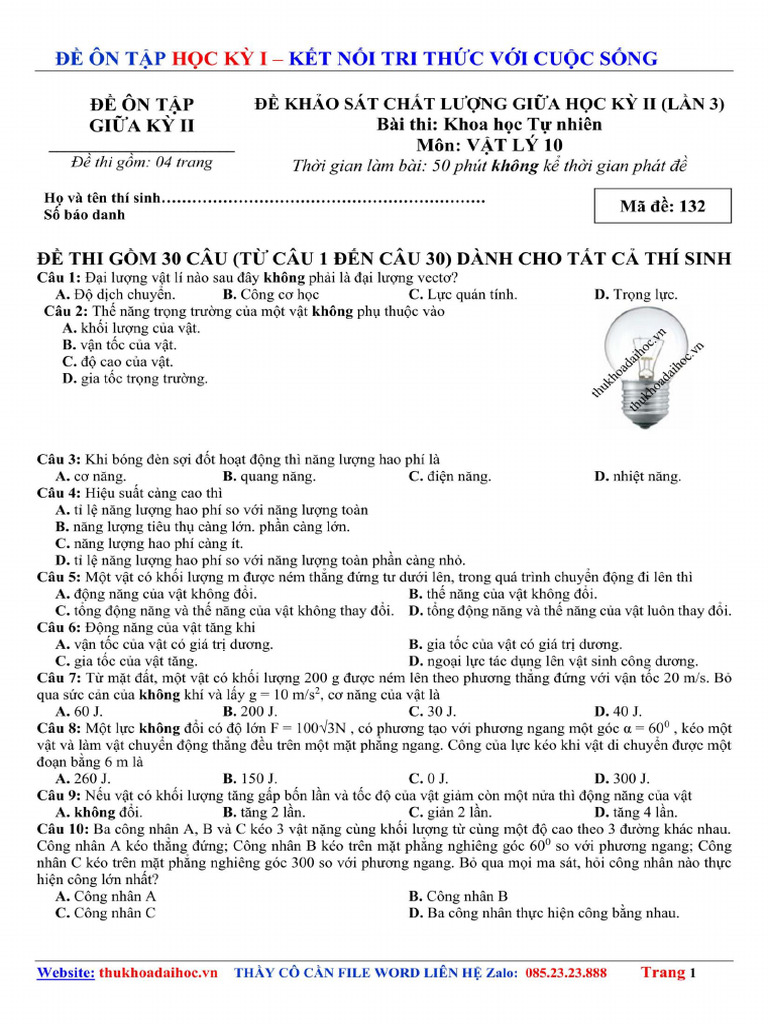 De On Tap Giua Hoc Ky 2 de So 03 | PDF