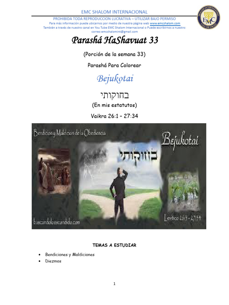 Parashá Hashavuat 33: Bejukotai | PDF