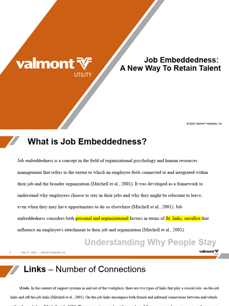 Job Embeddedness - A New Way To Retain Talent | PDF | Employment ...