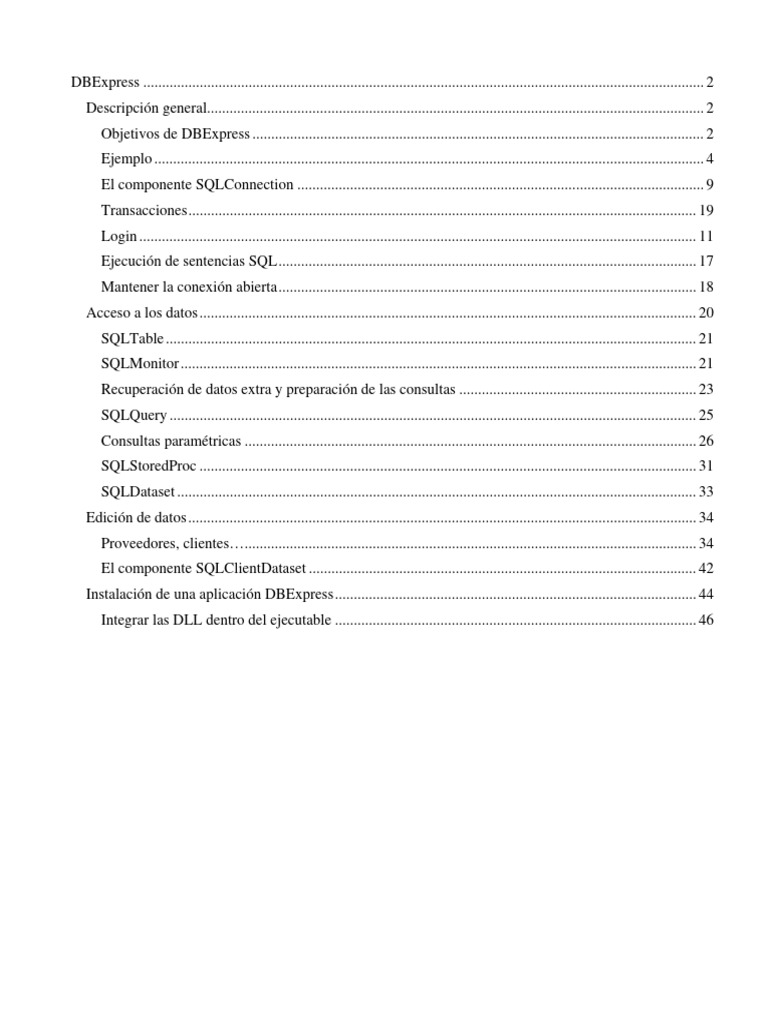 Introducción a DBExpress de Borland | PDF | SQL | Mi sql