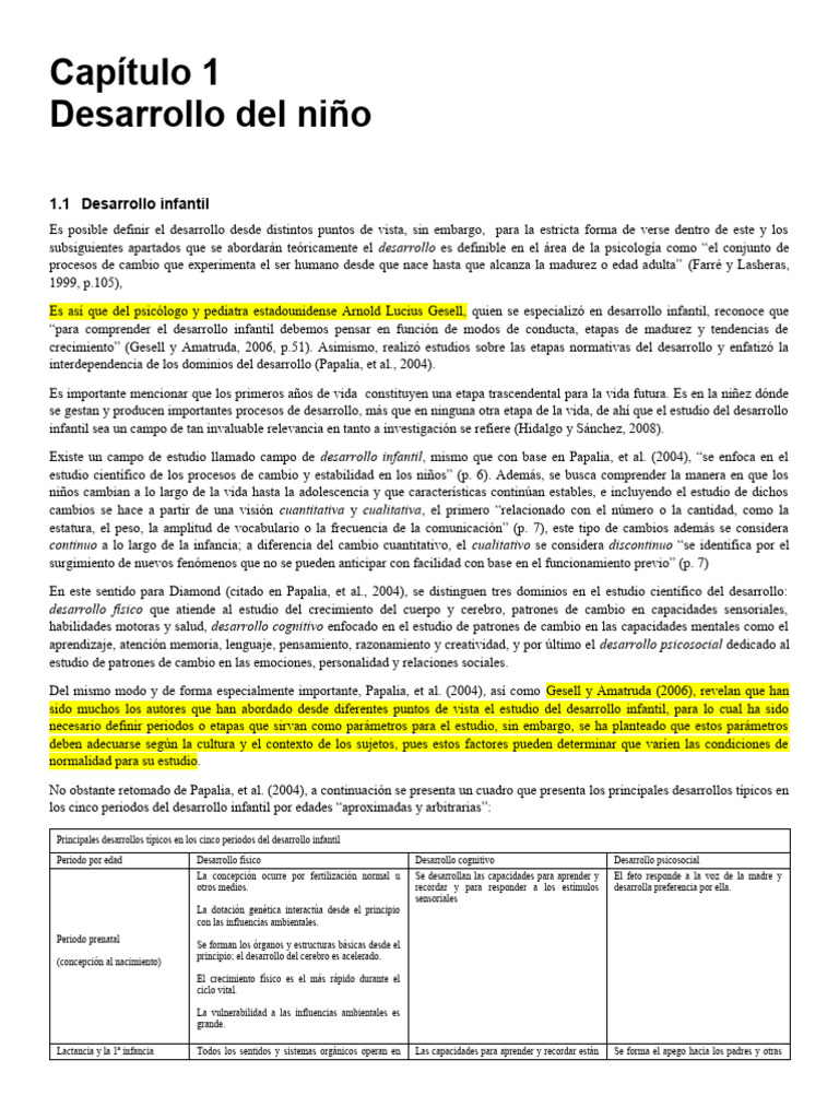 Desarrollo Infantil | PDF | Pensamiento | Aquisición de idioma