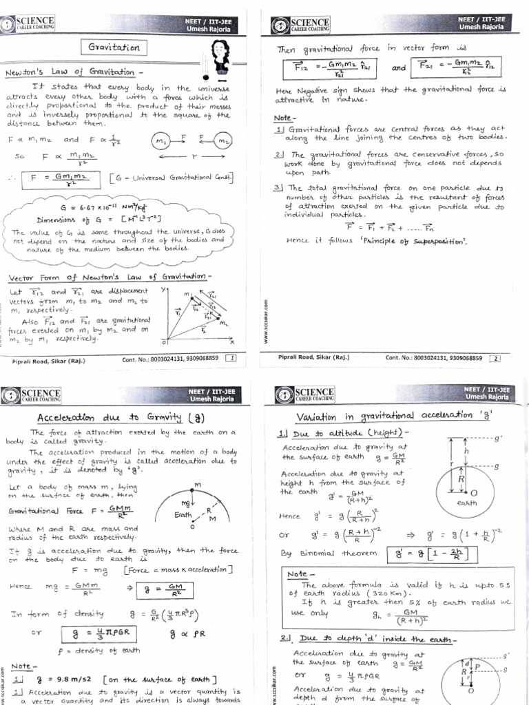 Gravitation | PDF | Dynamics (Mechanics) | Gravity