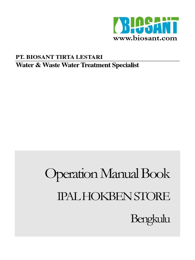 Manual Operasional IPAL Biotech | PDF