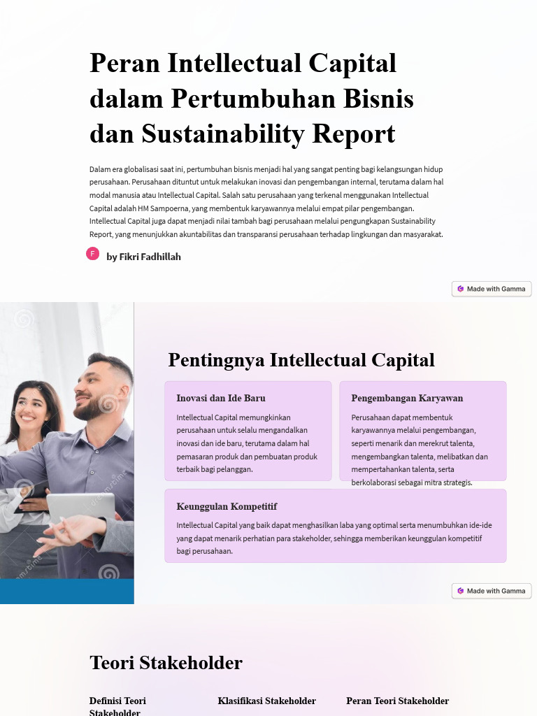 Peran Intellectual Capital Dalam Pertumbuhan Bisnis Dan Sustainability Report | PDF