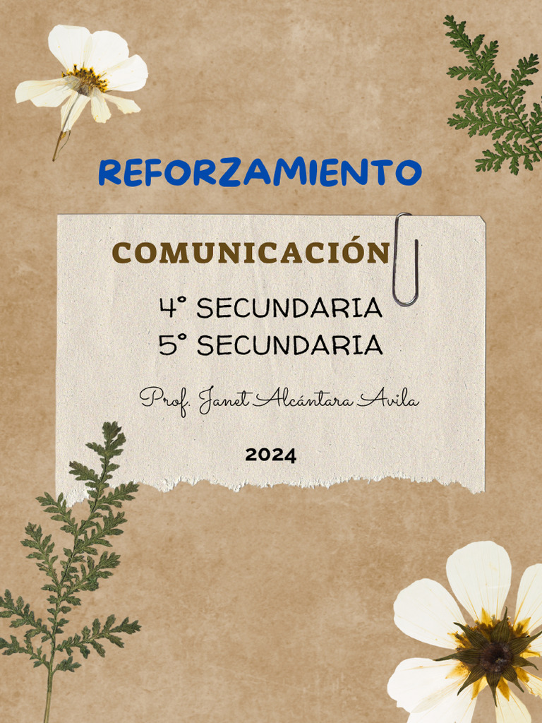 Portada Cuaderno A4 Notas Floral Rosa | PDF
