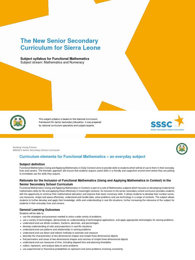 Functional Mathematics Syllabus Overview | PDF | Percentage