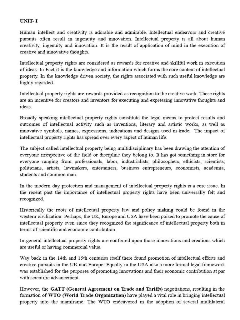 Ipr Unit 1 | PDF | Patent | Prior Art