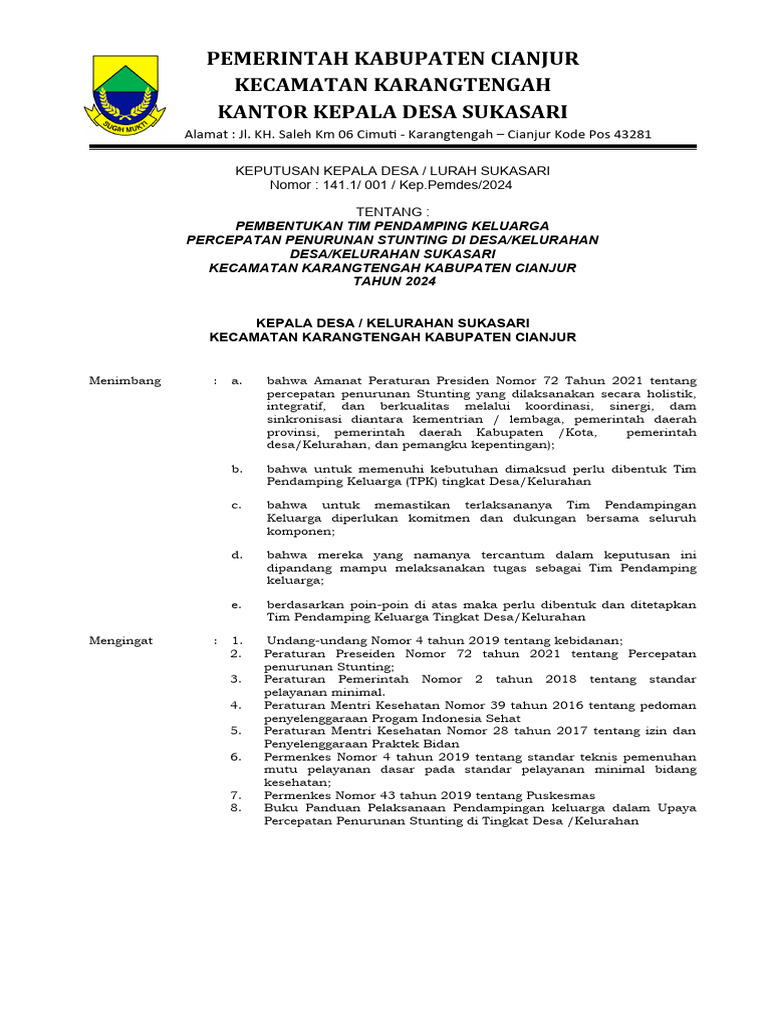 SK TPK Desa Sukasari TH 2024 | PDF
