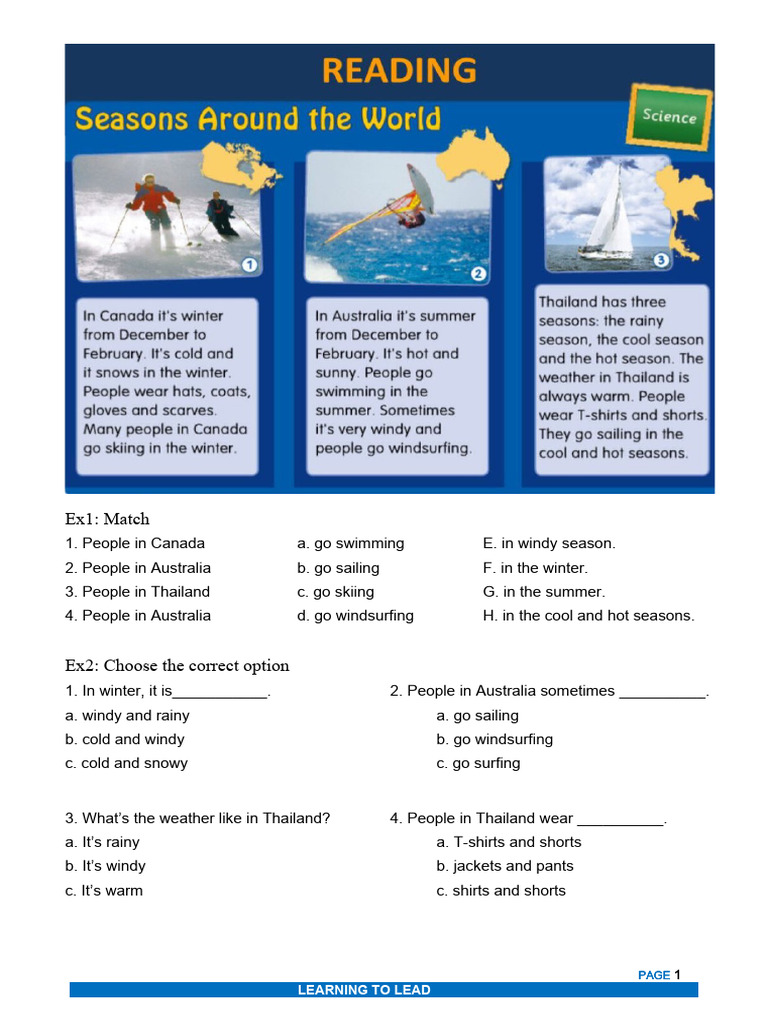 HO2 - U7 - Reading Exercise | PDF | Clothing