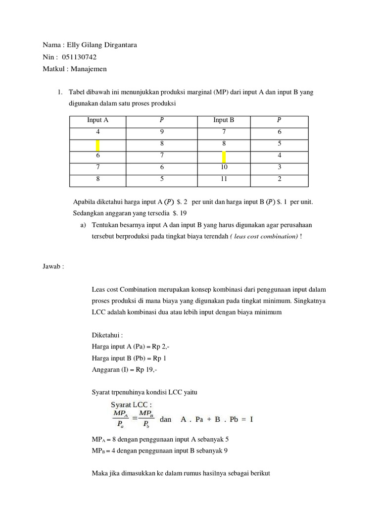 Tugas 2 Pengantar Ekonomi Mikro | PDF