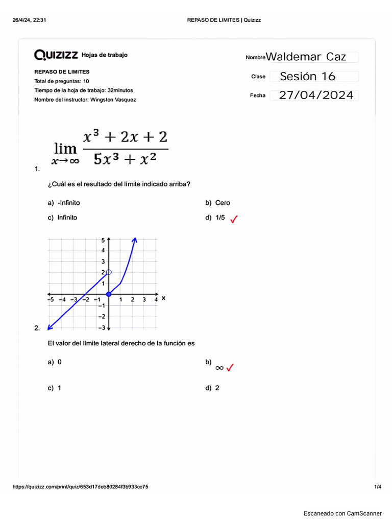 Ejercicios de Matemáticas | PDF