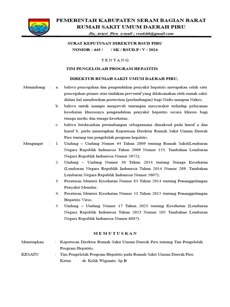 SK Pengelolah Program Hepatitis | PDF