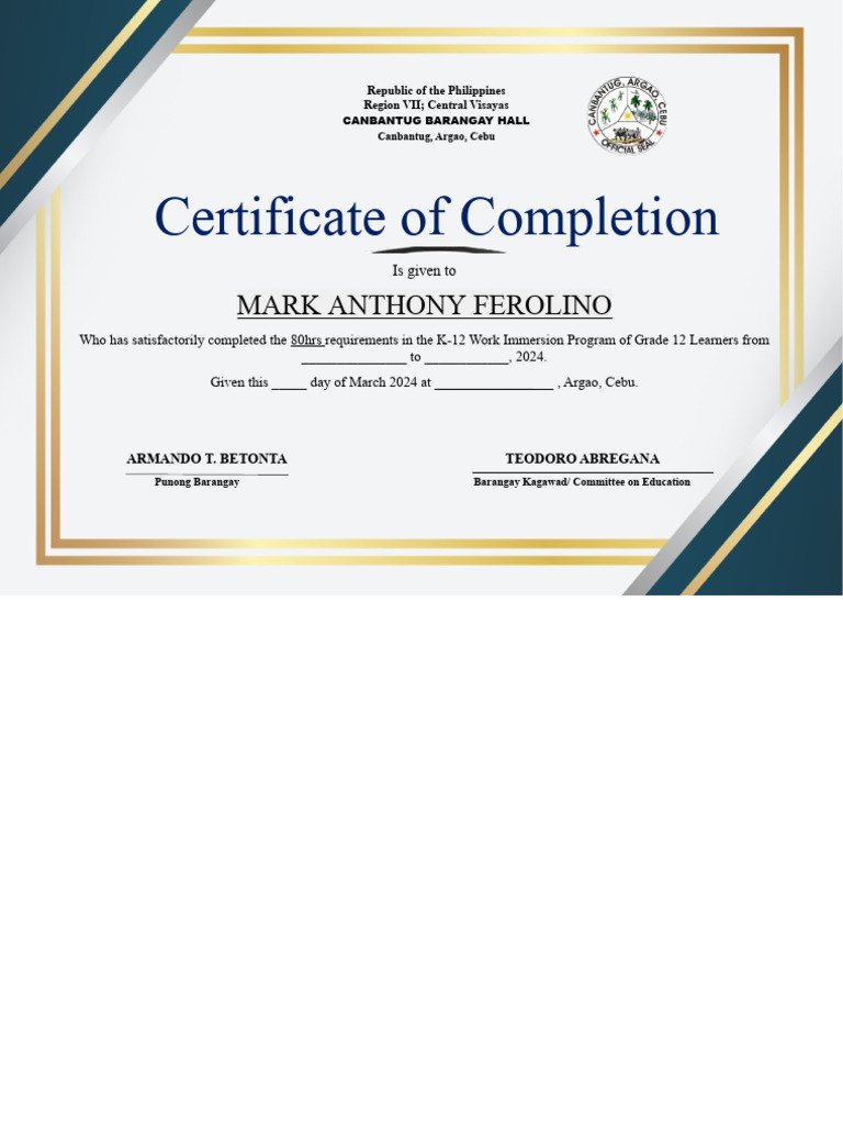 Cert-for-Immersion Edited Rap2 | PDF