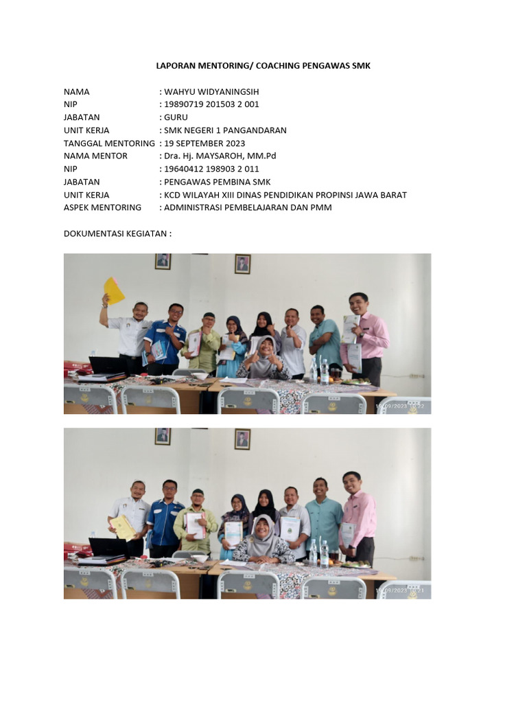 Contoh LAPORAN MENTORING | PDF