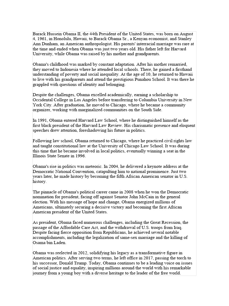 Barack Obama's Journey to Presidency | PDF | Barack Obama | Presidency ...