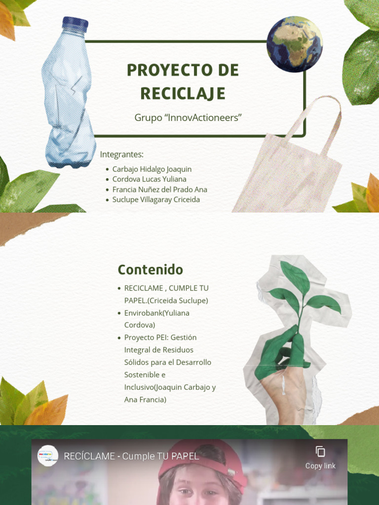 Proyecto de Reciclaje | Descargar gratis PDF | Residuos | Reciclaje