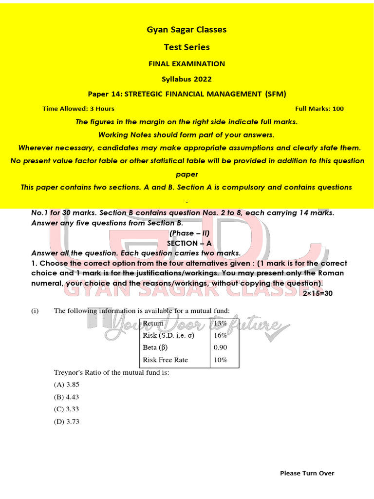 P14 SFM (2nd Paper) | Download Free PDF | Swap (Finance) | Option (Finance)