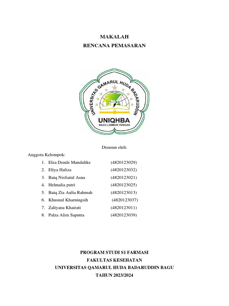 Rencana Pemasaran | PDF