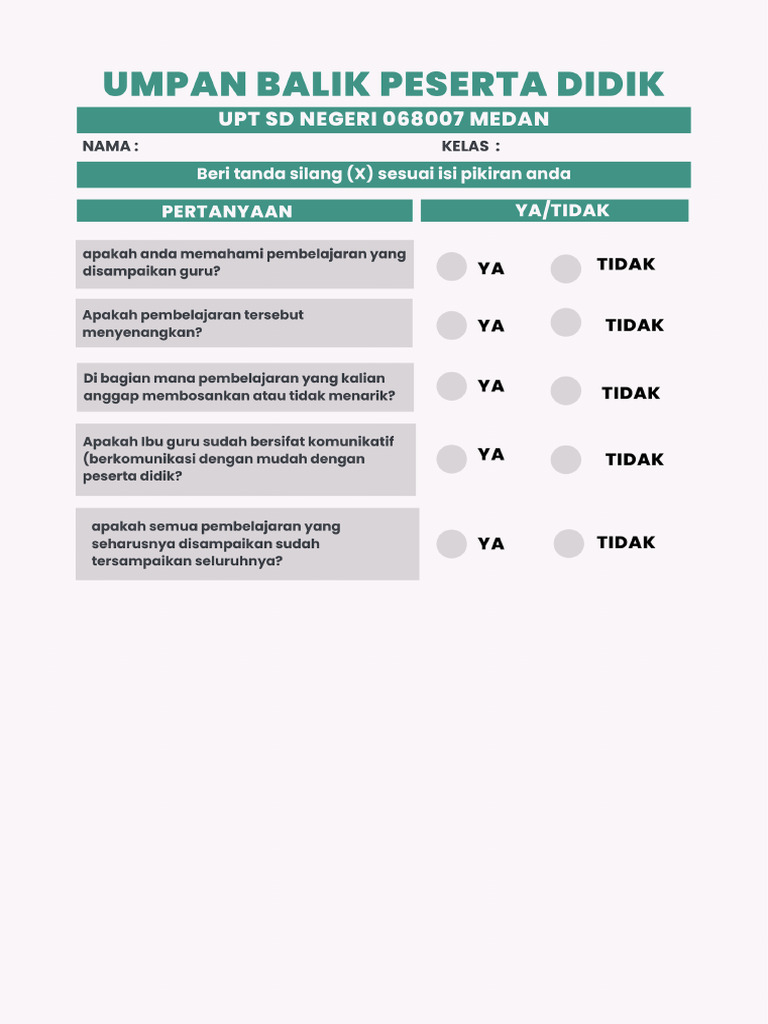 Green Gray Simple Survey Form A4 Document | PDF
