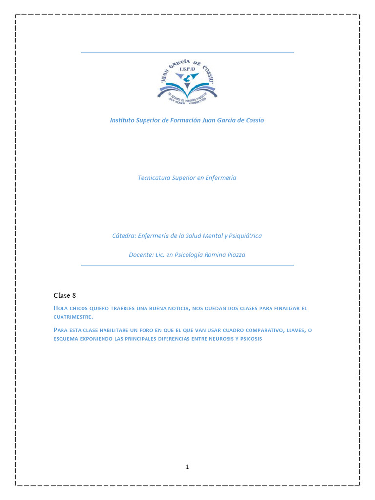 Clase 8 | PDF | Psicosis | Esquizofrenia