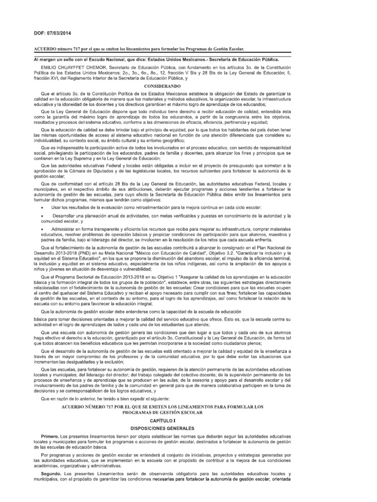 Acuerdo Número 717 | PDF