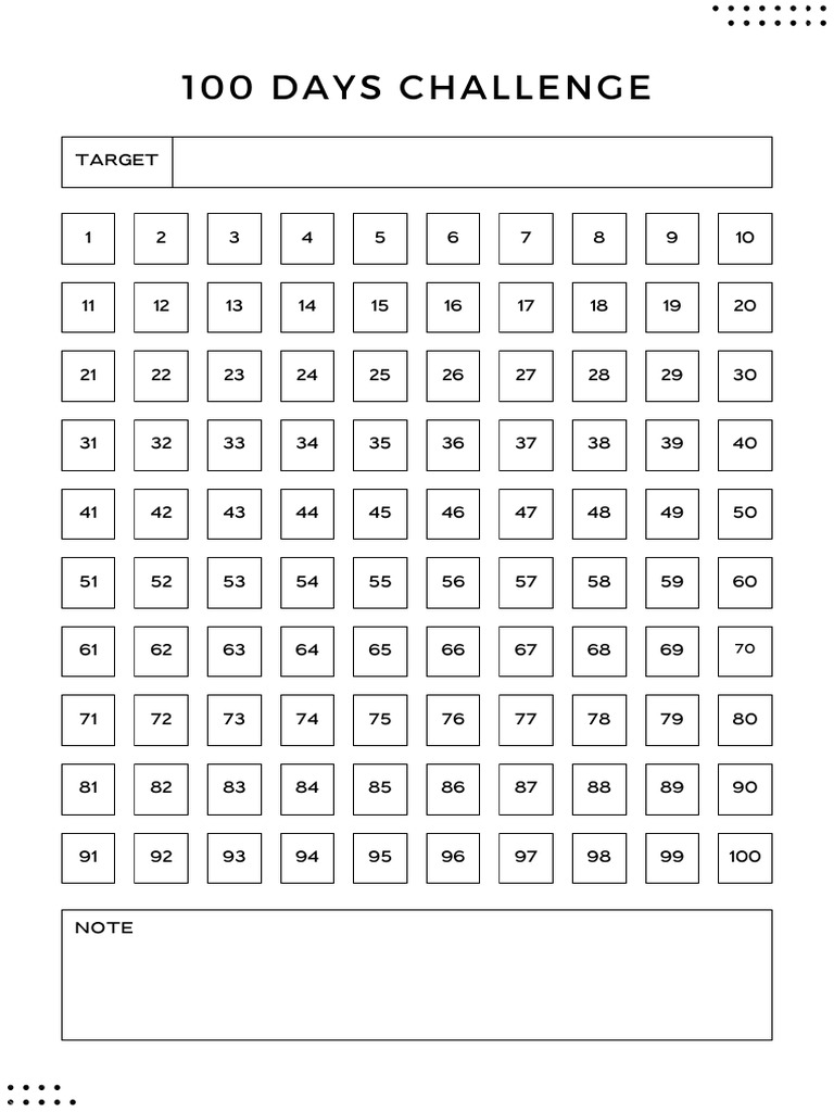 Minimalist White 100 Days Challenge Habit Checklist Planner | PDF Minimalist White 100 Days Challenge Habit Checklist Planner | PDF