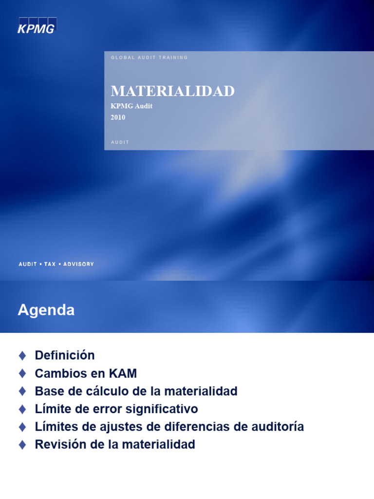 Guía de Materialidad en Auditoría KPMG | PDF | Auditoría
