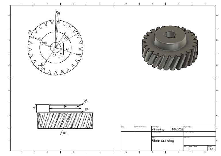 Gear Drawing | PDF