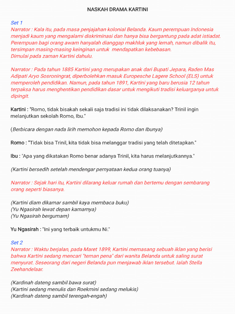 (Baru) Naskah Drama RA Kartini - 221022 - 105937 | PDF