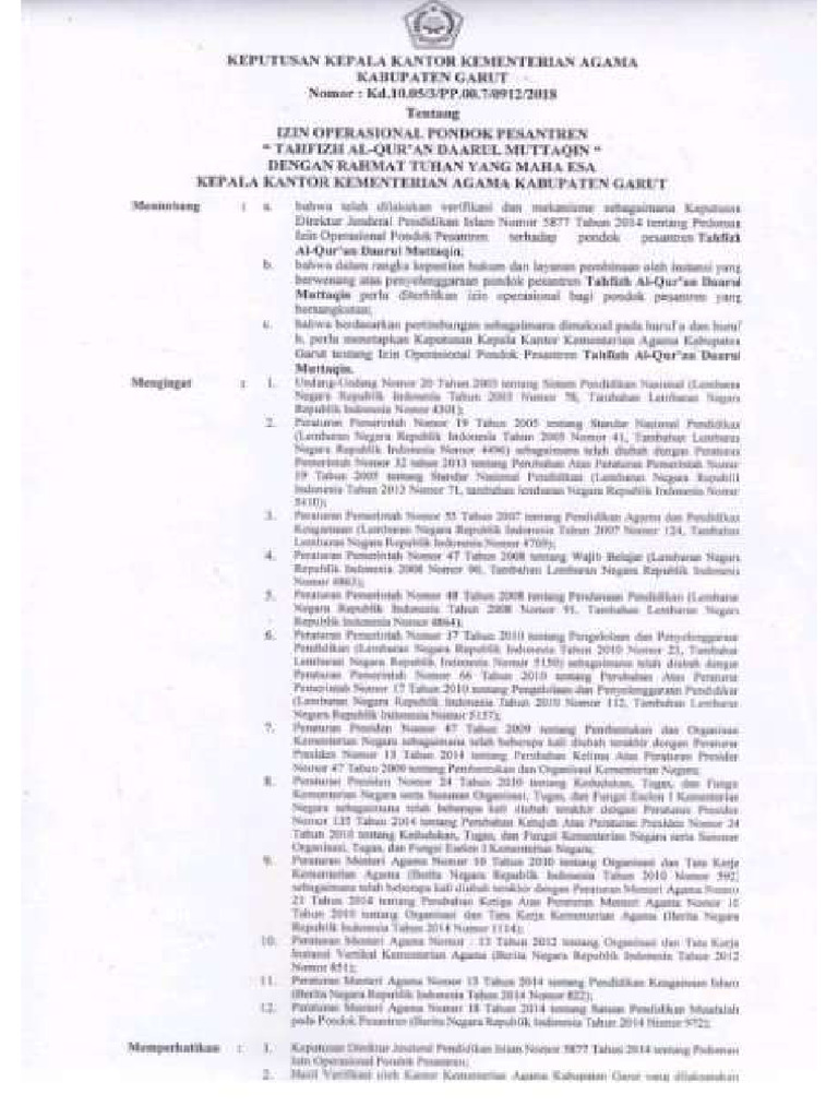 Ijin Operasional | PDF