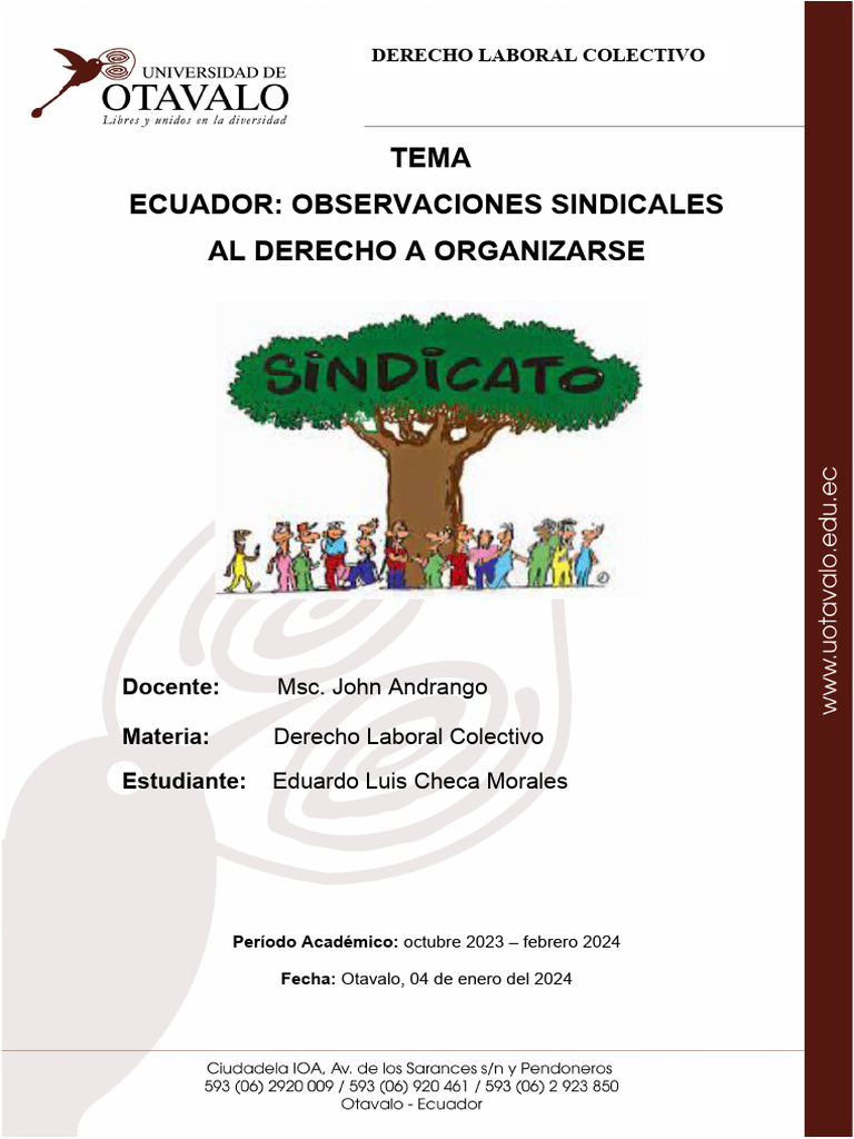 Derecho Colectivo 2 Parcial Violación Del Derecho Sindical | Descargar gratis PDF | Sindicato ...