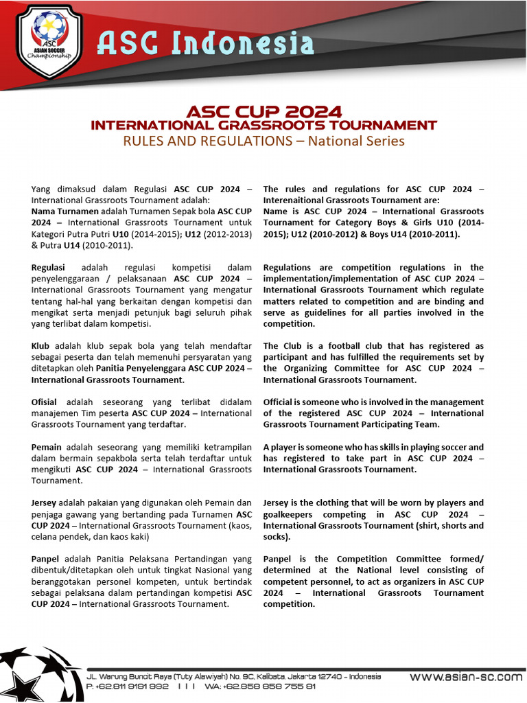 ' Rules and Regulation ASC 2024 - National Series | PDF