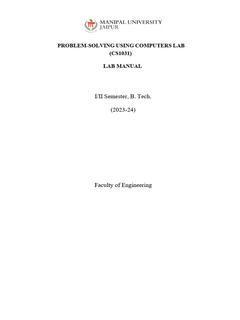 Computer Lab Manual for Problem-Solving | PDF | Matrix (Mathematics ...