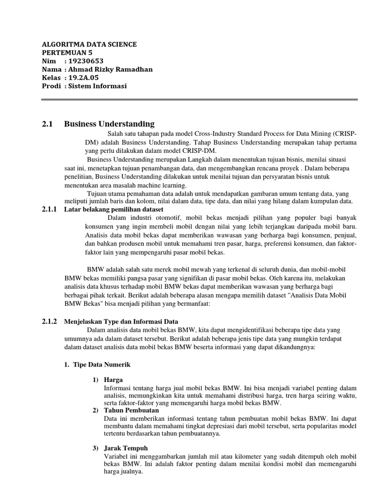 Algoritma Data Science P-5 | PDF | Bisnis | Teknologi & Rekayasa
